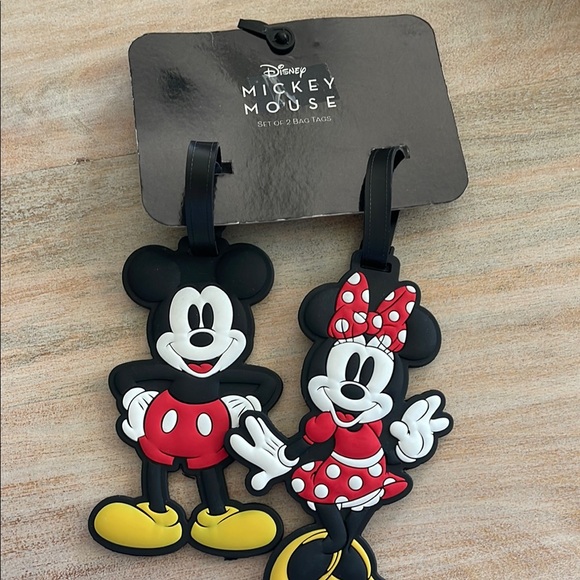 Disney | Other | Disney Mickey Mouse Minnie Mouse Bag Tags Red And ...